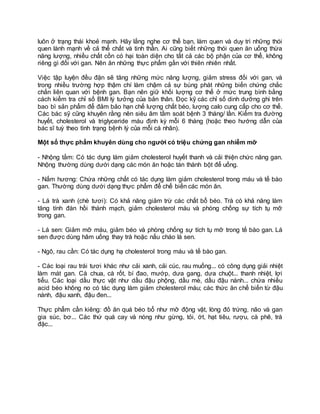 Chế độ dinh dưỡng cho người gan nhiễm mỡ | DOCX