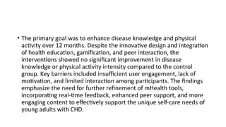 CHD Intervention Explanation With interval of RCT app based | PPT