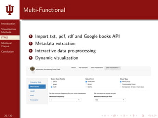 Interactive Text Mining Suite: Data Visualization for Literary Studies | PPT