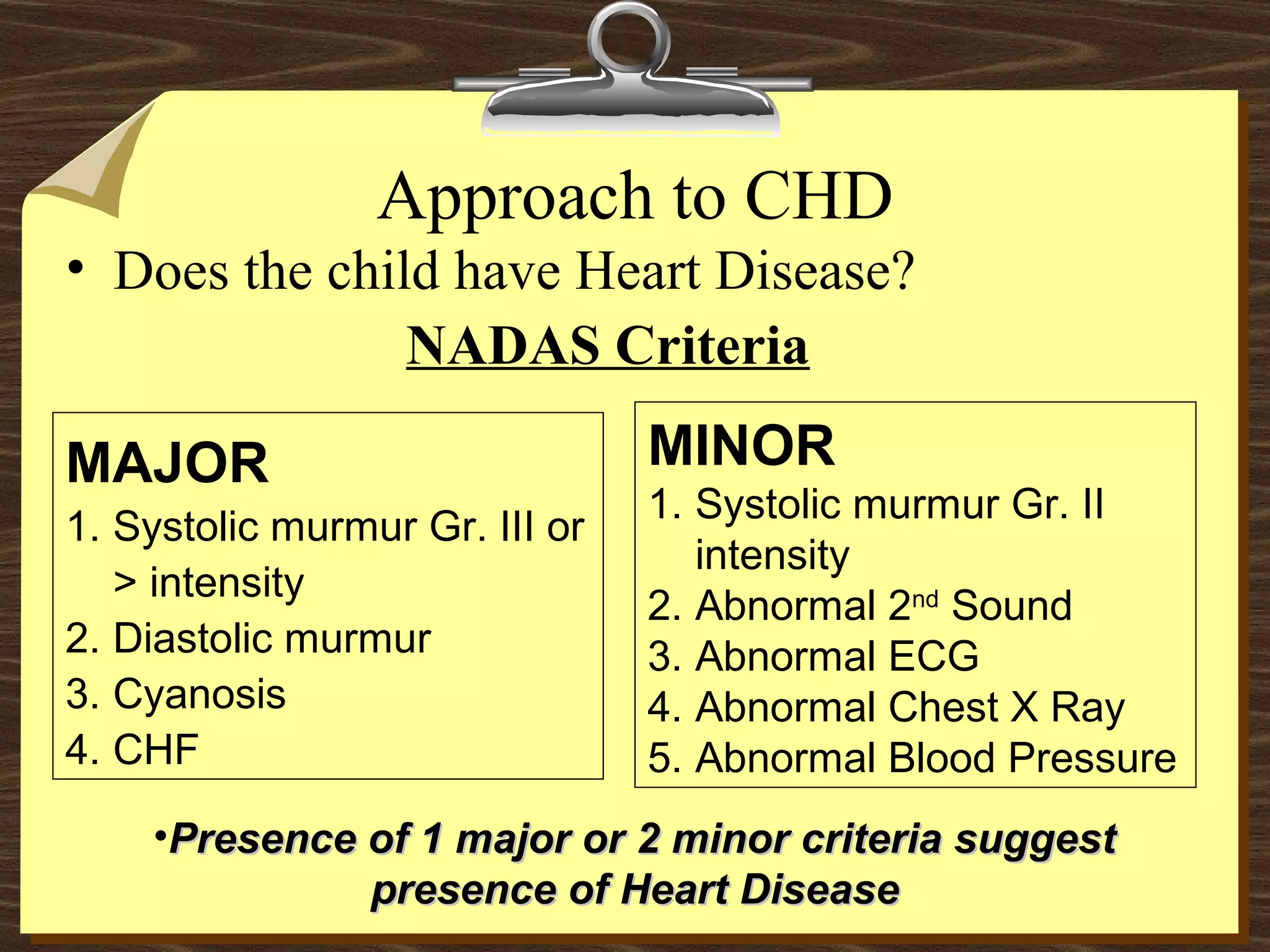 Approach to a Child with Congenital Heart Disese | PPT | Free Download