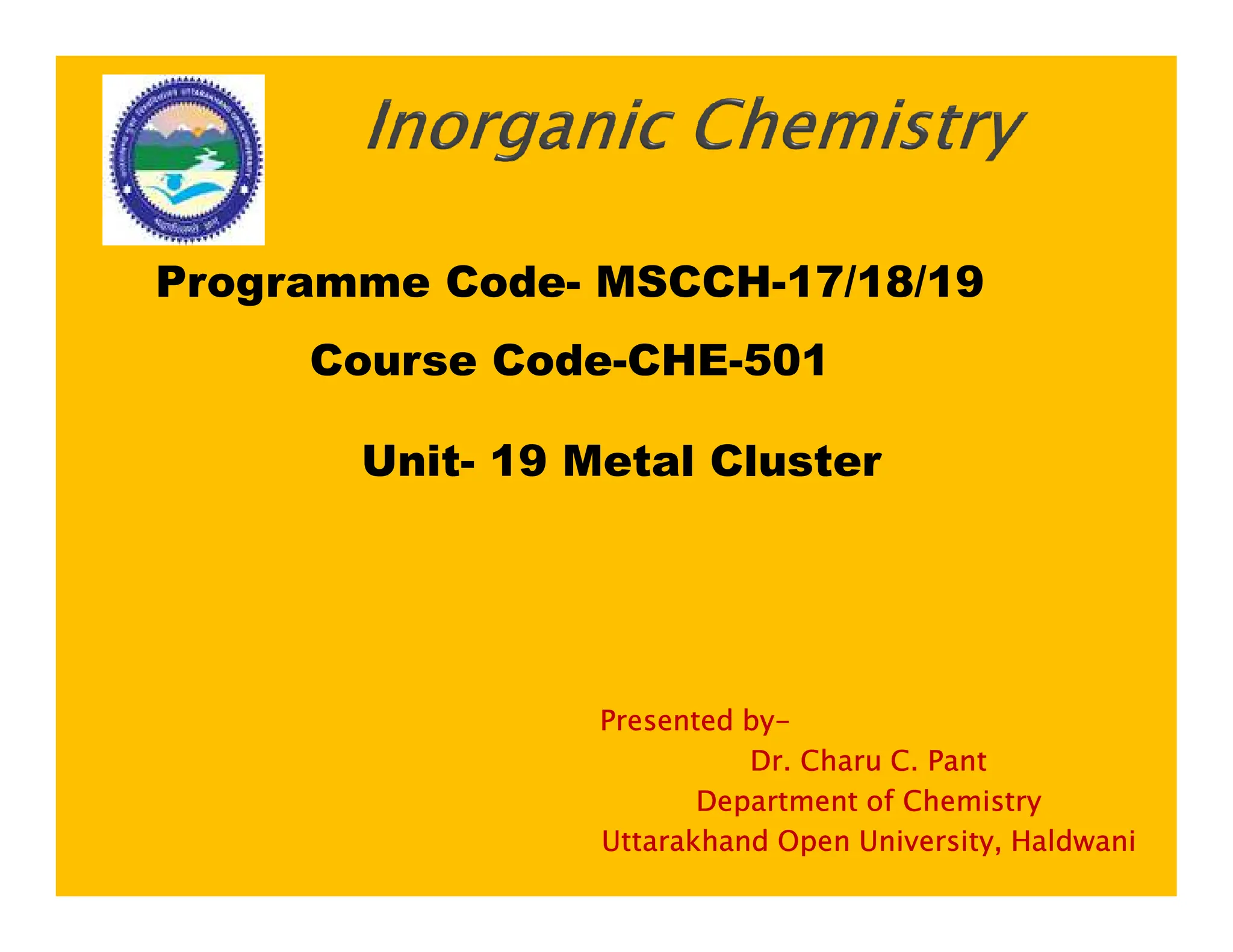 Inorganic chemistry Unit-19 Metal Cluster.pdf