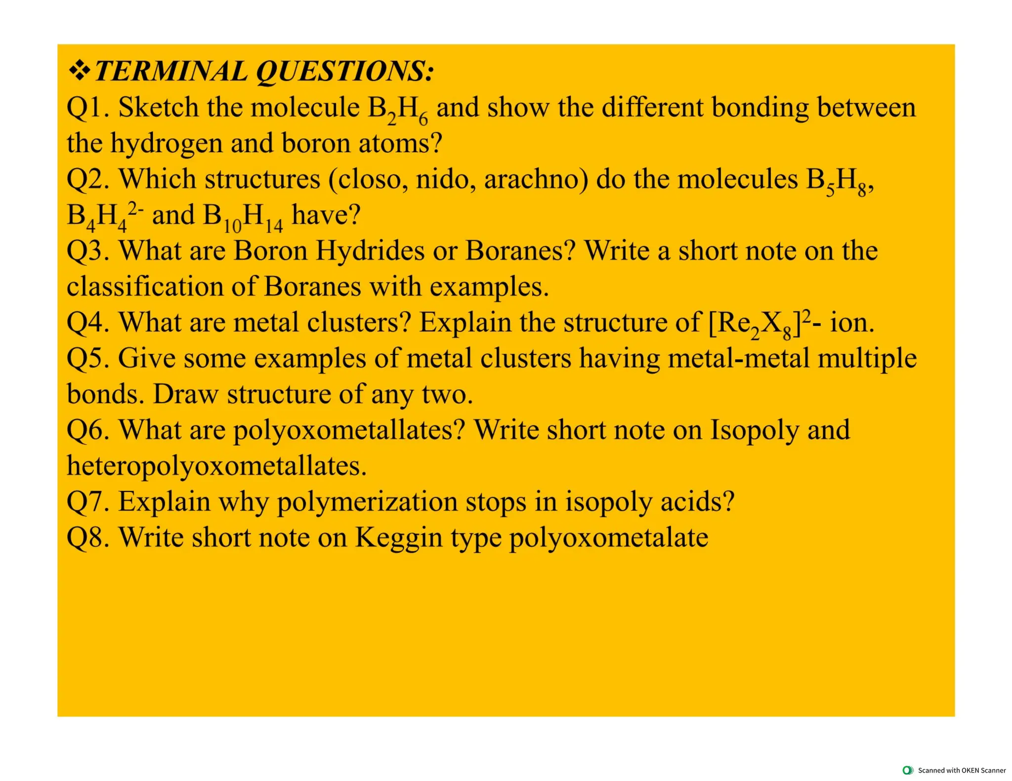 CHE-501 Lecture 2 Metal Cluster. Boranes and types pdf | PPT