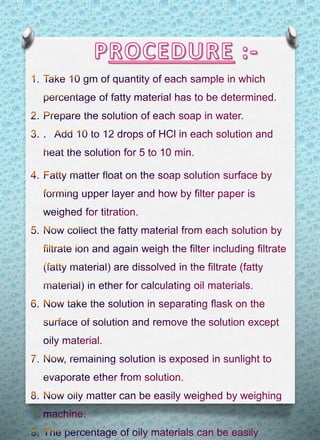 Chemistry Investigative project on Soaps (To find and calculate the ...