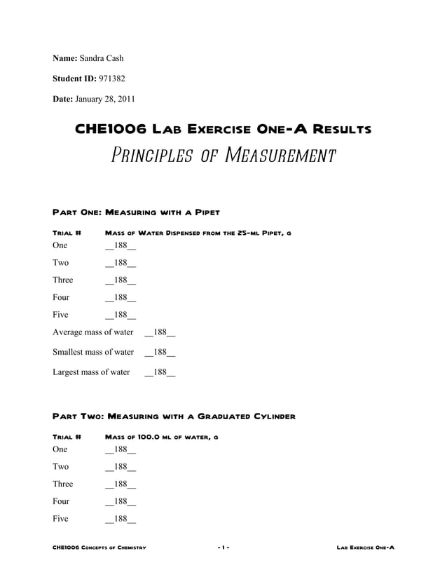 Che1006 lab 1_a | PDF