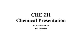 CHE 211 PRESENTATION ASSIGNMENT 2.pptx organic chemistry | PPTX