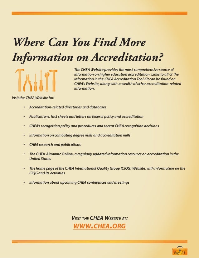 Chea Higher Education Accreditation Toolkit