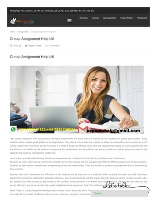 Cheap assignment help uk | PDF