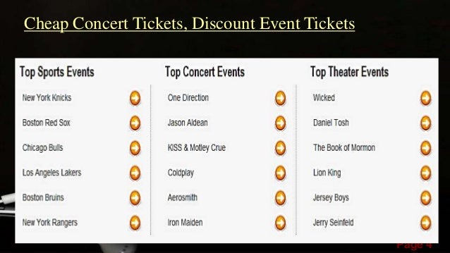 Cheap concert tickets, discount event tickets