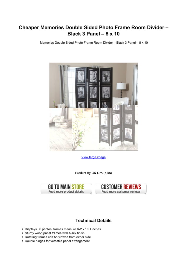 Cheaper memories double sided photo frame room divider black 3 panel ...