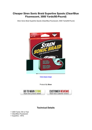 Cheaper stren sonic braid superline spools clear blue fluorescent 3000 ...