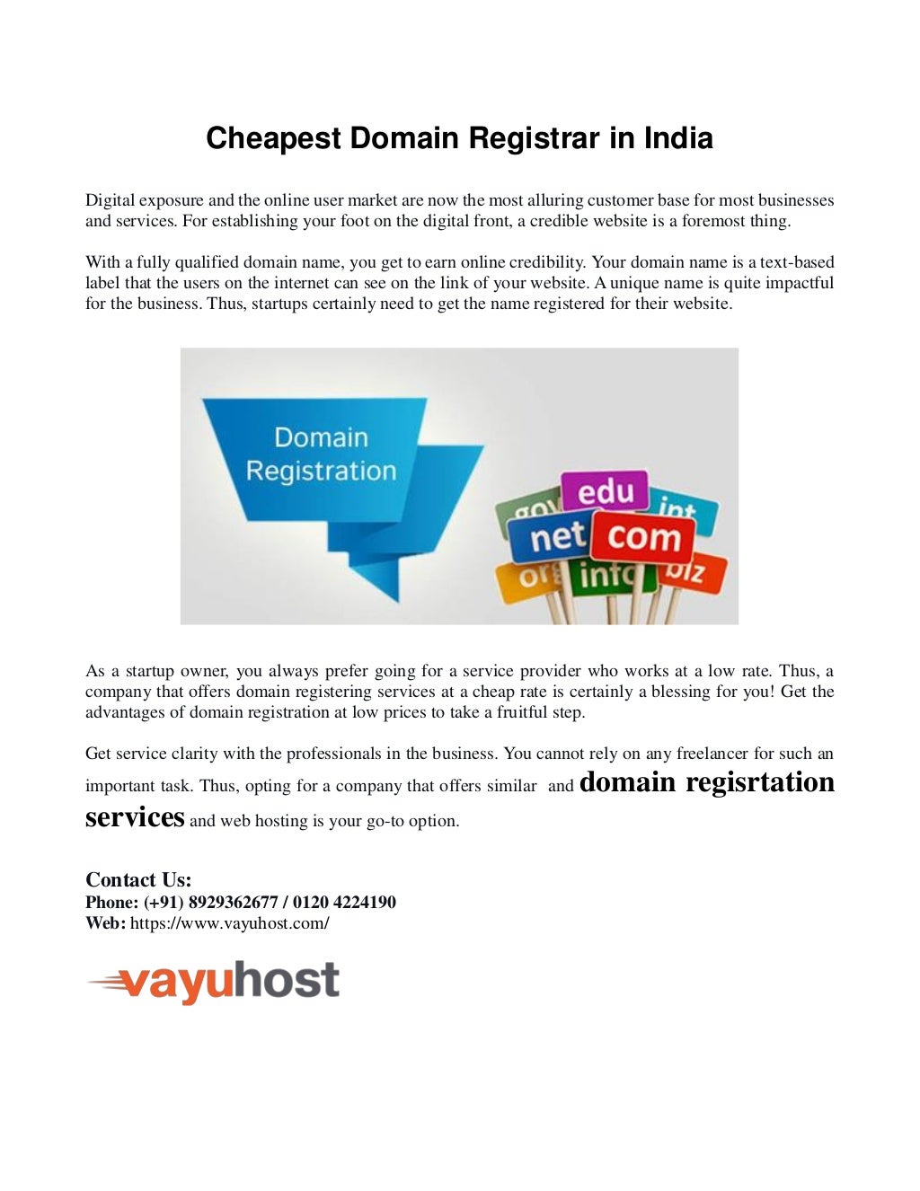 Domain Registration Services in India