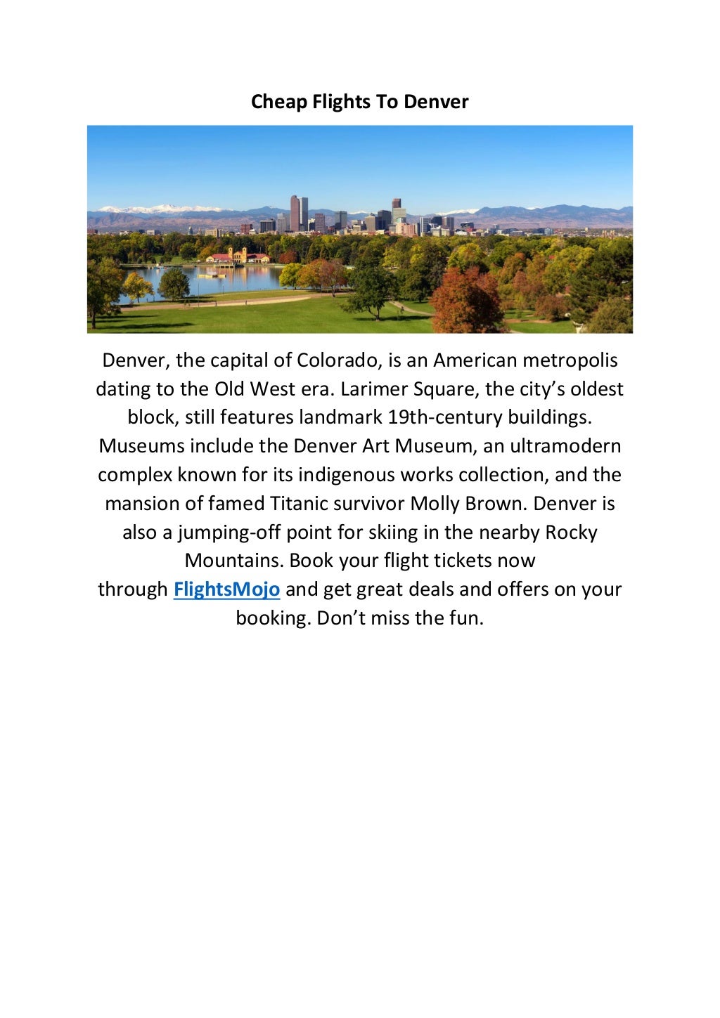Cheap Flights To Denver | PDF