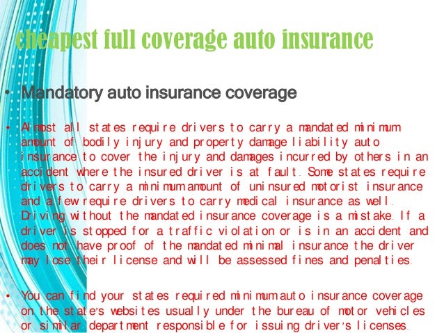 Cheap full coverage auto insurance