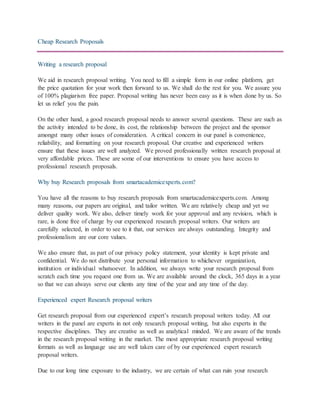 Cheap research proposals | DOCX