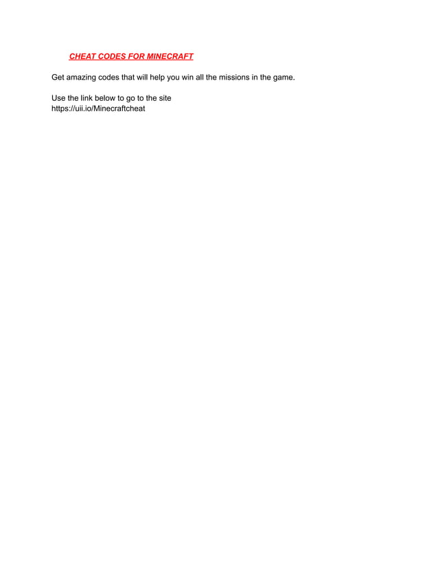 CHEAT CODES FOR MINECRAFT.pdf