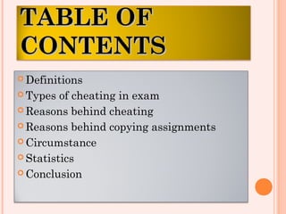 Cheating in Exams | PPT