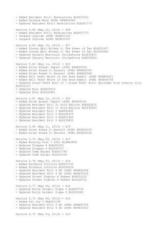 Cheats db bsd_version | TXT