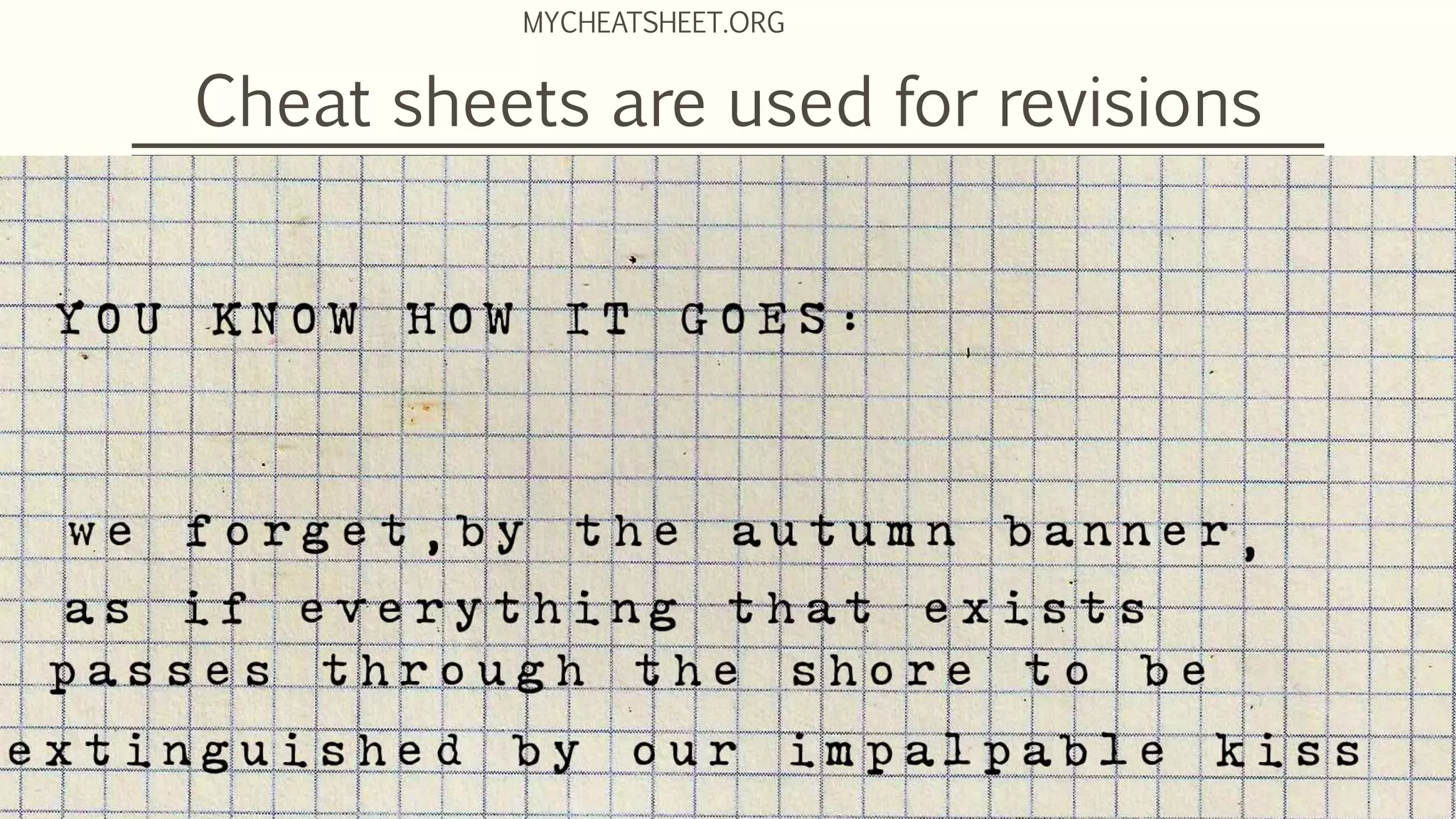 Useful Homework Cheat Sheets | PPTX