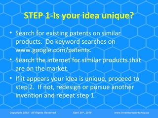 6 steps to make money from your inventions | PPT