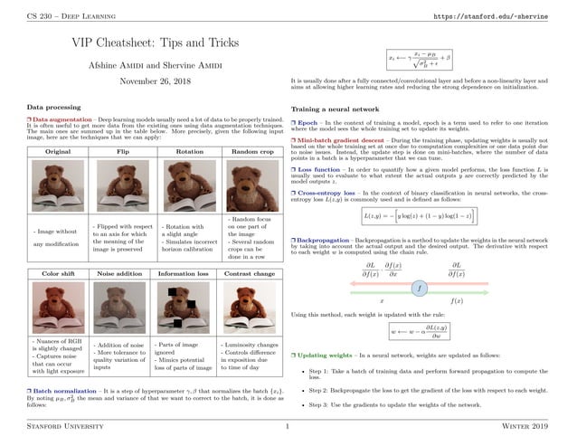 Cheatsheet deep-learning-tips-tricks | PPT