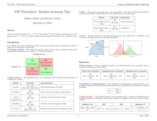 Cheatsheet machine-learning-tips-and-tricks | PDF