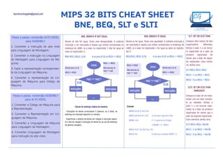 Cheat sheet Mips 32 bits | PPT