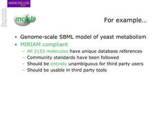 ChEBI and genome scale metabolic reconstructions | PPT