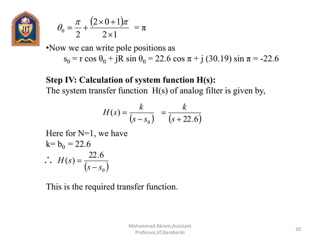 Chebyshev filter | PPTX