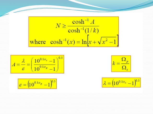 Chebyshev Filter design. . | PPT