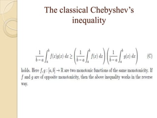 Chebyshev's inequality and riemann liouville fractional | PPTX