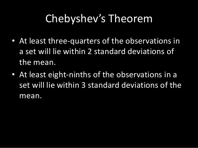 Chebyshev theorem Chebyshev theorem