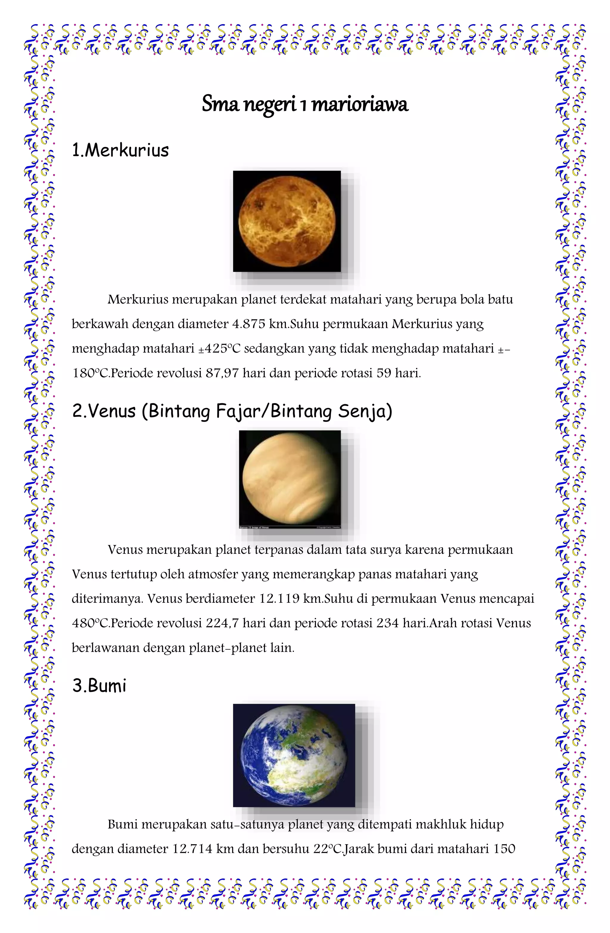 Susunan planet Geography | DOCX