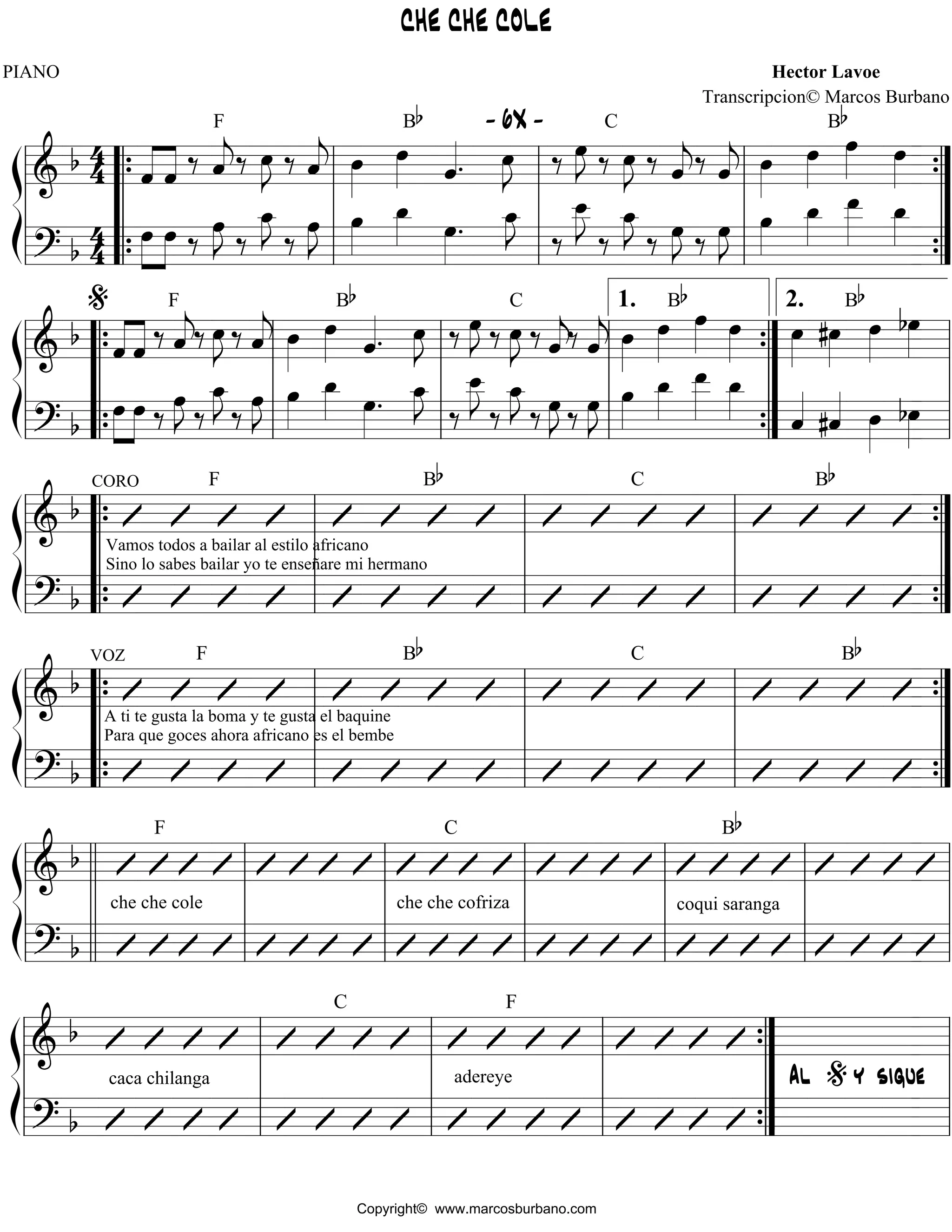 Che che cole piano | PDF