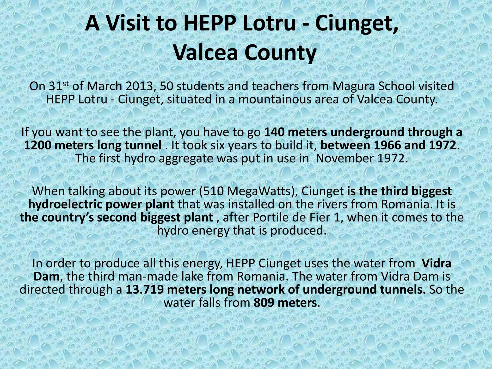 A Visit to HEPP Ciunget | PPTX