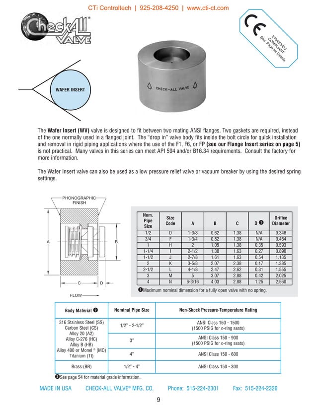 Check-All Valve Product Catalog | PDF | Manufacturing Industry | Industries