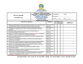 Check list de auditoria coa - inavic | DOC