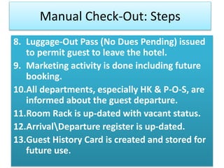 Check-out & settlement procedure in hotel front office | PPTX