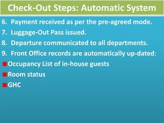 Check-out & settlement procedure in hotel front office | PPTX