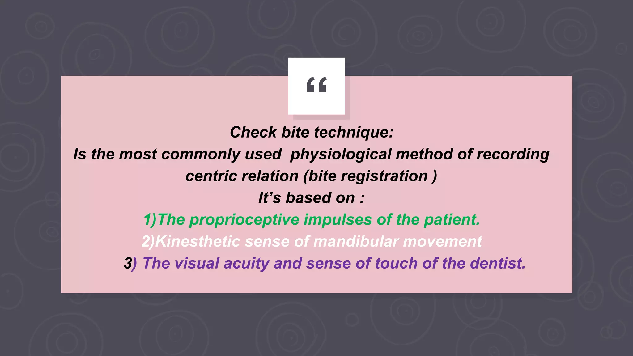 Check bite technique | PDF