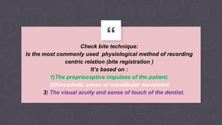 Check bite technique | PDF