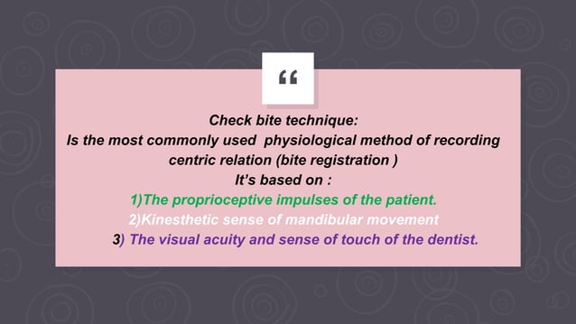Check bite technique | PDF