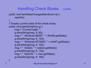Checkbox and checkbox group | PPT | Programming Languages | Computing