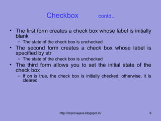 Checkbox and checkbox group | PPT | Programming Languages | Computing