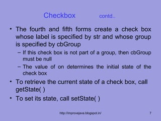 Checkbox and checkbox group | PPT | Programming Languages | Computing