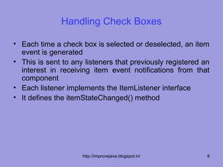 Checkbox and checkbox group | PPT | Programming Languages | Computing