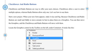 CheckBox In C#.pptx | Programming Languages | Computing