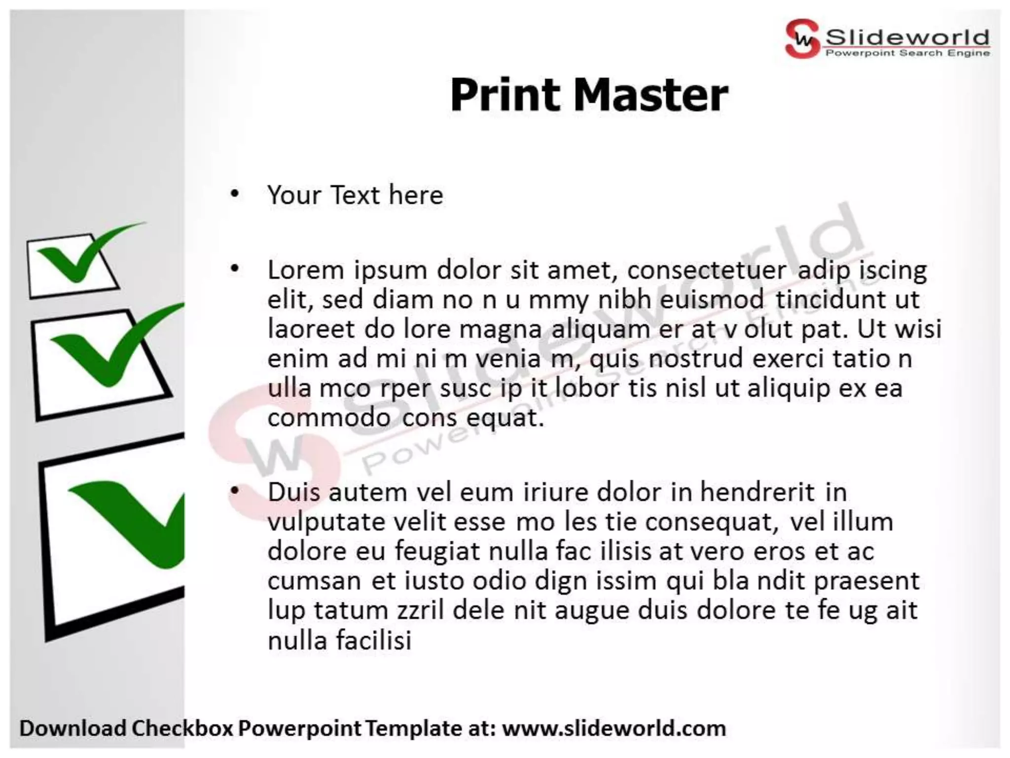 Checkbox Powerpoint Template - SlideWorld | PPT