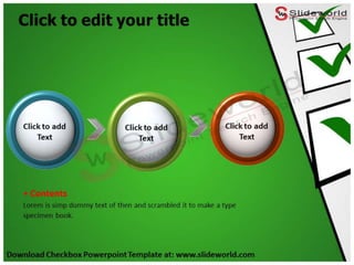Checkbox Powerpoint Template - SlideWorld | PPTX
