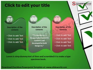 Checkbox Powerpoint Template - SlideWorld | PPTX