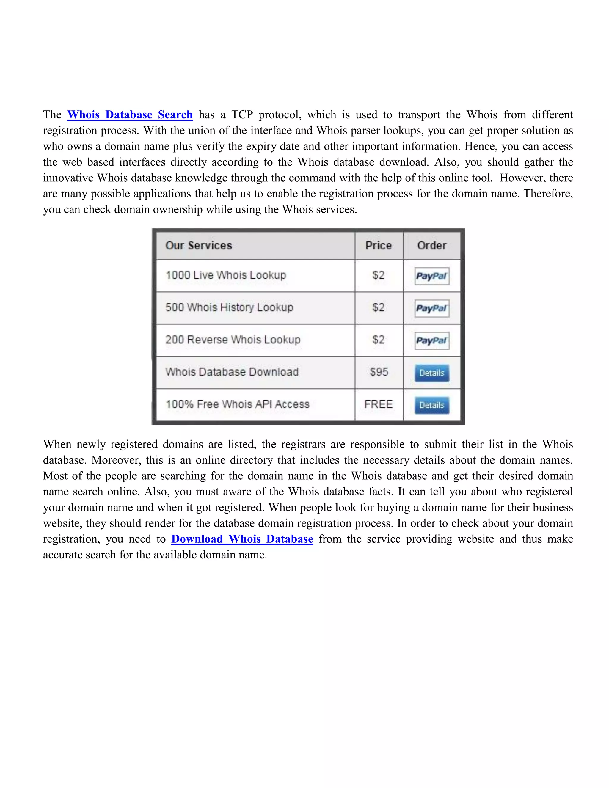 Check domain ownership with domain whois lookup xml api | PDF